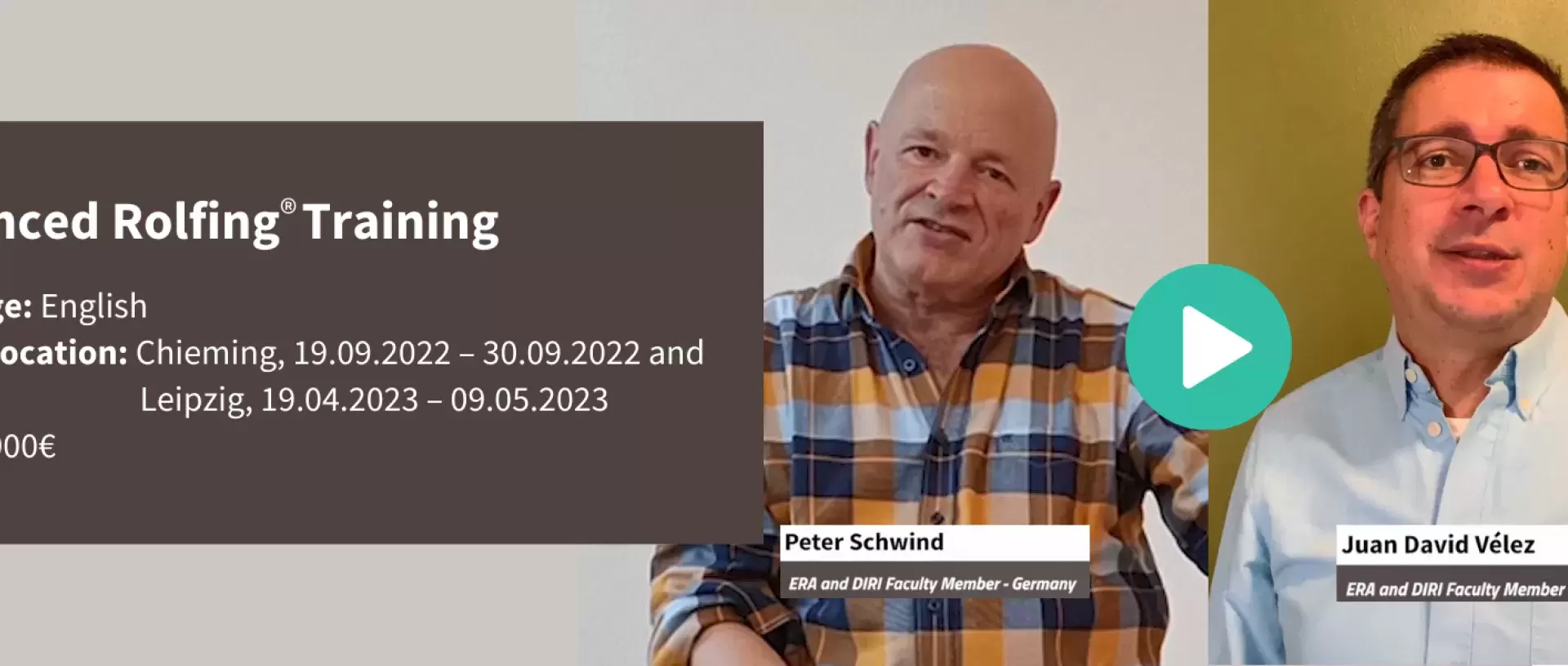 Advanced Rolfing® Training with Peter Schwind & Juan David Vélez | European Rolfing Association e.V.